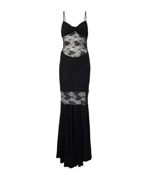 Nina Ricci Paneled Lace Gown - Black