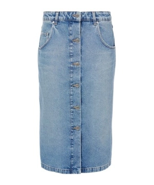 Stella McCartney Chain-detail Denim Midi Skirt - Blue