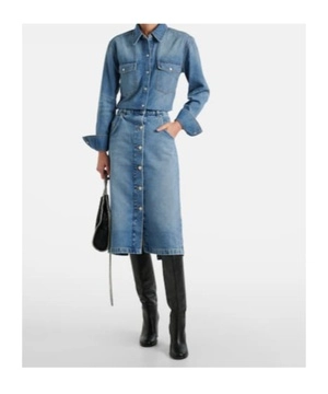 Stella McCartney Chain-detail Denim Midi Skirt