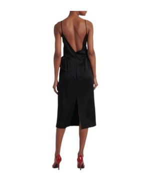 Stella McCartney Open-back Peplum Satin Midi Dress