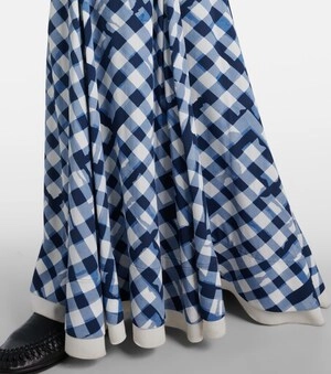 Proenza Schouler Checked Crepe De Chine Maxi Dress - Blue