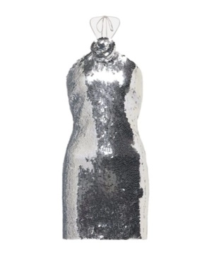 Magda Butrym Sequined Floral-appliqué Minidress - Gray