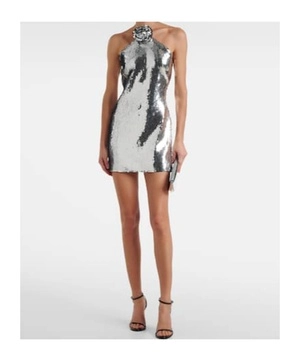 Magda Butrym Sequined Floral-appliqué Minidress
