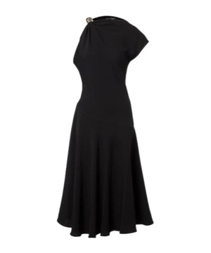 Proenza Schouler Rue Asymmetric Crêpe Midi Dress - Black
