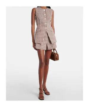 Veronica Beard Lois Gingham Seersucker Top