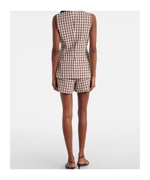 Veronica Beard Lois Gingham Seersucker Top