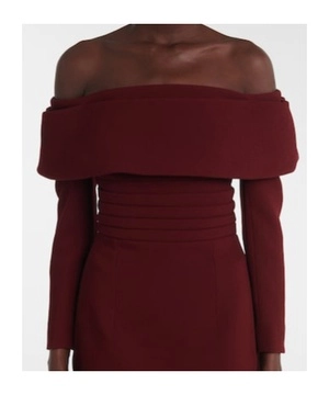 EMILIA WICKSTEAD Derika Off-shoulder Crêpe Midi Dress - Brown