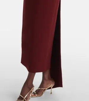 EMILIA WICKSTEAD Derika Off-shoulder Crêpe Midi Dress - Brown