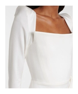 Alex Perry Bridal Draped Crepe Satin Bustier Gown