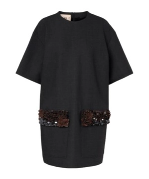 Plan C Sequined Wool-blend Minidress - Black