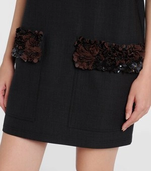 Plan C Sequined Wool-blend Minidress
