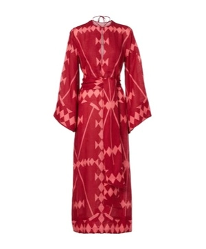 Johanna Ortiz Printed Linen Maxi Dress - Red
