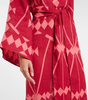Johanna Ortiz Printed Linen Maxi Dress
