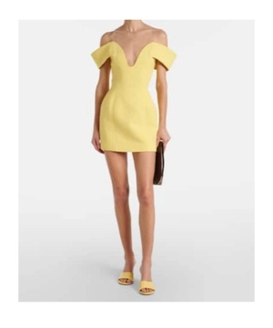 David Koma Off-shoulder Wool Crêpe Minidress