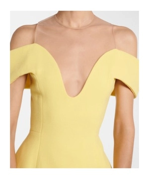 David Koma Off-shoulder Wool Crêpe Minidress