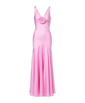 RODARTE Floral-appliqué Silk Twill Gown - Pink