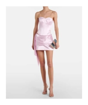 Alex Perry Draped Duchess Satin Miniskirt