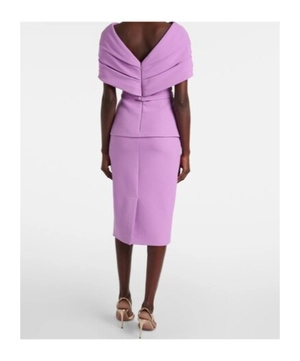 Safiyaa Loura Draped Peplum Crêpe Midi Dress