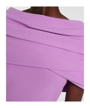 Safiyaa Loura Draped Peplum Crêpe Midi Dress