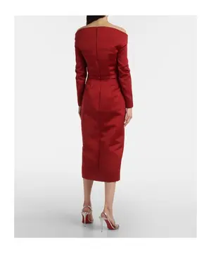 SAFIYAA LONDON Asuman Off-shoulder Midi Dress