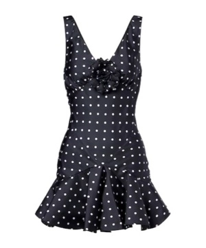RODARTE Polka-dot Silk Twill Minidress - Black