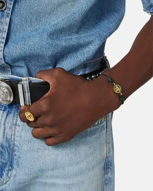 Versace Medusa '95 Crystal Leather Bracelet