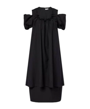 Comme Des Garçons Cutout Wool Midi Dress - Black