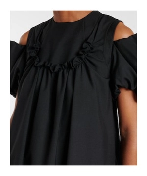 Comme Des Garçons Cutout Wool Midi Dress