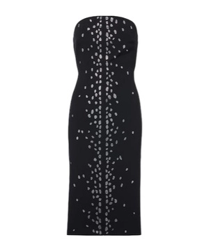 David Koma Rhinestone-embellished Midi Dress - Black