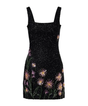Staud Le Sable Beaded Minidress - Black