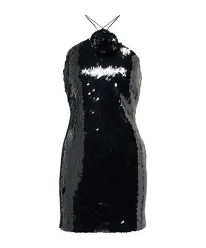 Magda Butrym Sequined Mini Dress With Floral Appliqu