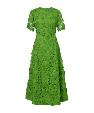 LEO Caroline Lace Midi Dress - Green