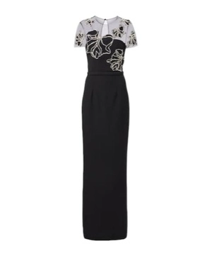 SAFIYAA LONDON Embellished Crêpe Gown - Black