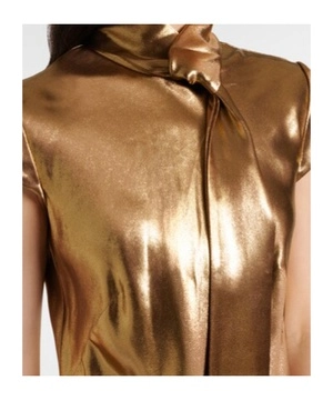 Galvan Solar Gaze Scarf-detail Satin Gown - Brown
