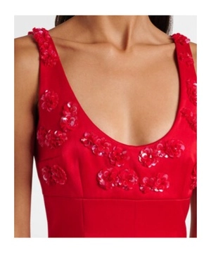 EMILIA WICKSTEAD Abella Embellished Satin Midi Dress