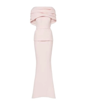 SAFIYAA LONDON Loura Draped Ruffled Crepe Dress - Pink
