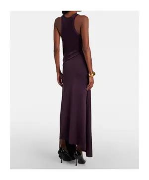 Victoria Beckham Cutout Draped Jersey Midi Dress