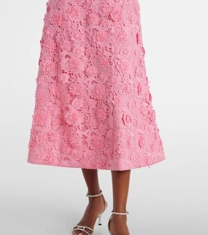 LEO Odette Floral Lace Midi Dress