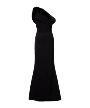 David Koma One-shoulder Bustier Gown - Black