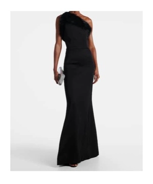 David Koma One-shoulder Bustier Gown With Trim