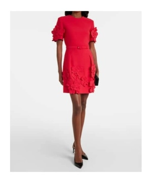 LEO Aurélie Floral-appliqué Minidress