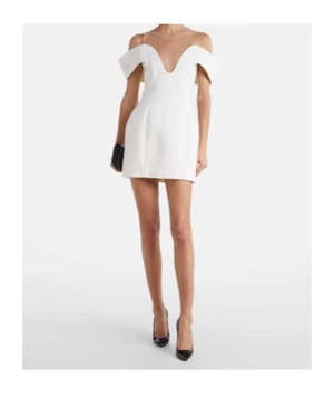 David Koma Off-shoulder Wool Minidress