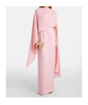 ROKSANDA Demetria Caped Crepe Maxi Dress - Pink