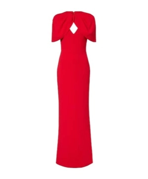 Rebecca Vallance Cameron Cape Effect Gown - Red