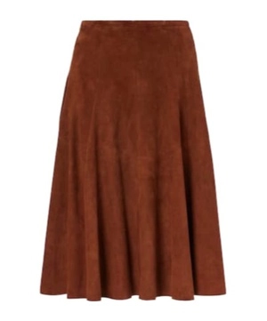 Stouls Sabrina Suede Midi Skirt - Brown