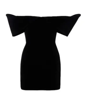 David Koma Off-shoulder Velvet Minidress - Black