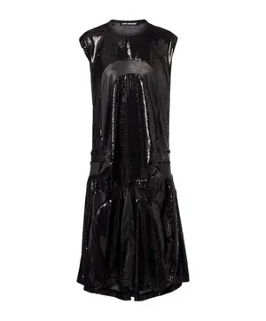 Junya Watanabe Sequined Midi Dress - Black