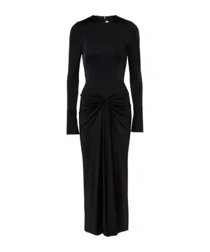 Victoria Beckham Gathered Midi Dress - Black