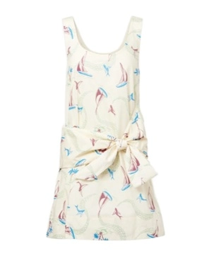 Rabanne Printed Cotton Minidress - White