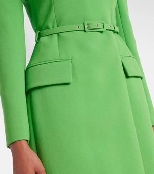 EMILIA WICKSTEAD Kalonice Wool Crepe Midi Dress - Green